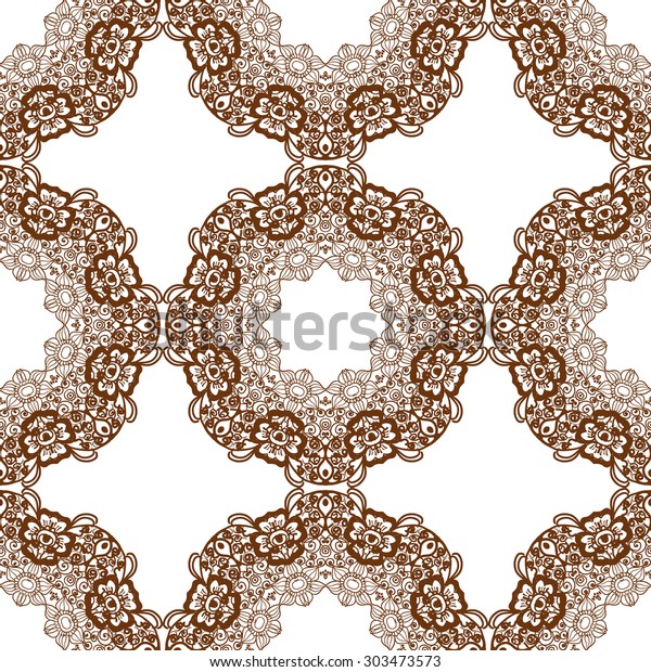 Round Henna Mehendi Drawing Mandalas Drawn Stock Vector (Royalty Free ...