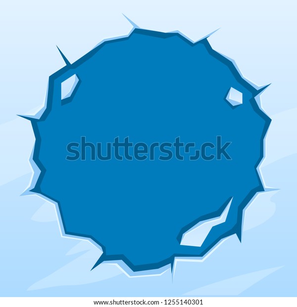 Round Ice Frame Icehole Winter Design Stock Vector (Royalty Free ...