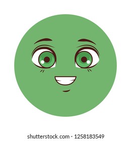 Round Icon Face Cartoon Stock Vector (Royalty Free) 1258183549 ...