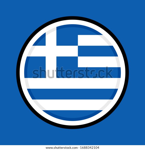 Round Icon Flag Greece Isolated On Stock Vector (Royalty Free) 1688342104