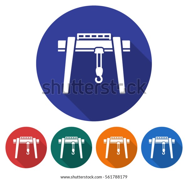 Round Icon Gantry Crane Flat Style Stock Vector (Royalty Free) 561788179