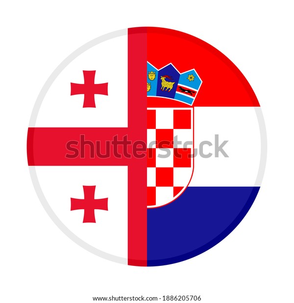 Round Icon Georgia Croatia Flags Isolated Stock Vector (Royalty Free ...