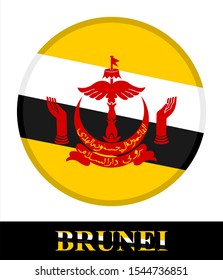 Round Icon Illustration Flag Brunei Stock Vector (Royalty Free ...
