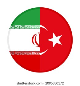 Round Icon Iran Turkey Flags Vector Stock Vector (Royalty Free ...