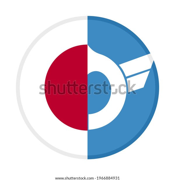 Round Icon Japan Shiga Flags Isolated Stock Vector (Royalty Free ...