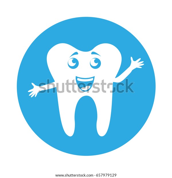 Round Icon Tooth Cartoon Stock Vector (Royalty Free) 657979129 ...