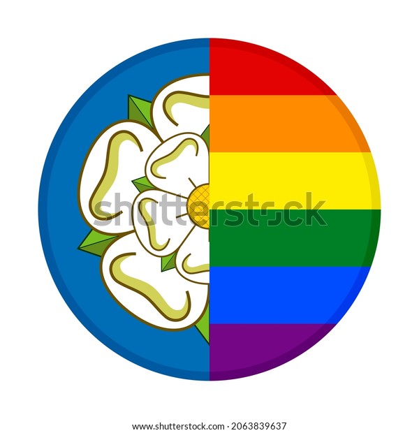 Round Icon Yorkshire Rainbow Flags Vector Stock Vector (Royalty Free ...