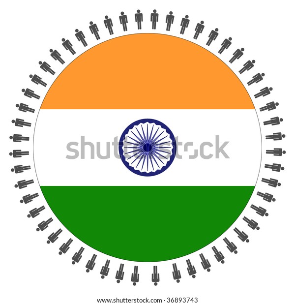 Round Indian Flag Circle People Illustration Stock Vector (Royalty Free ...