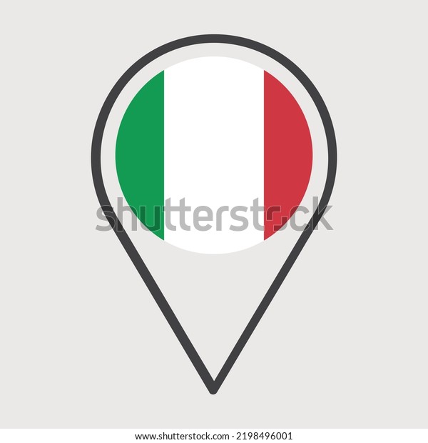 Round Italy Flag Inside Location Icon Stock Vector (Royalty Free ...