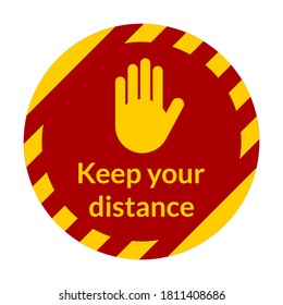Round Keep Your Distance Floor Marking Stock Vector (Royalty Free ...