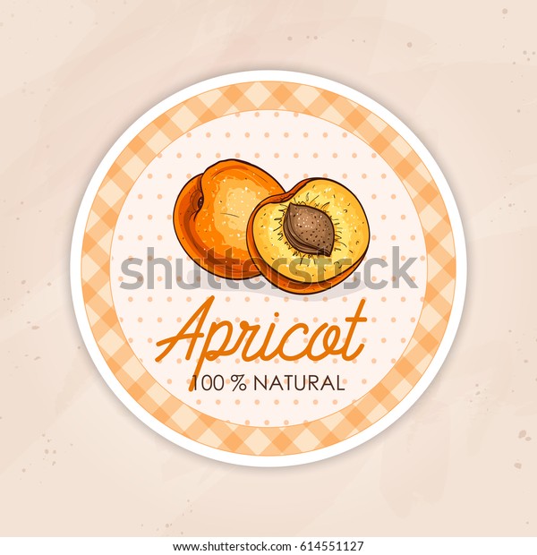 Round Label Apricot Jam On Sand Stock Vector (Royalty Free) 614551127 ...