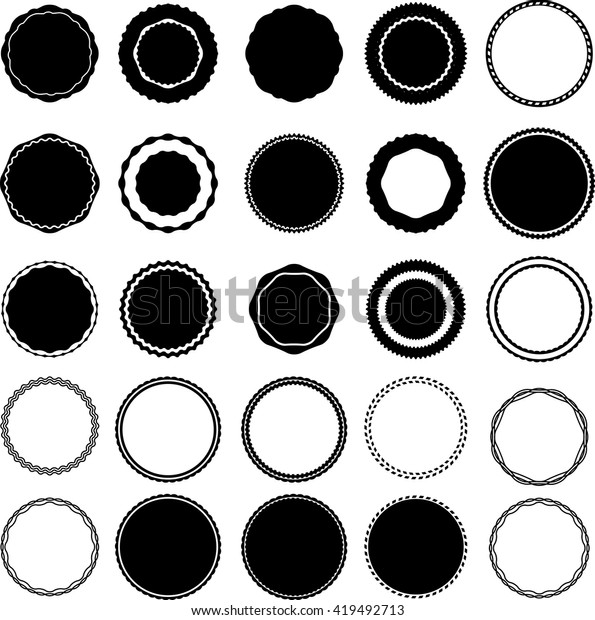 Round Label Banner Collection Grunge Circle Stock Vector (Royalty Free ...