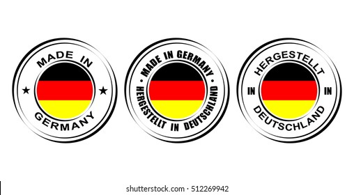 Set Two German Stickers Made Germany Stock Vector (Royalty Free) 1744135925