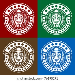 Round Label Template Bomb Blank Space Stock Vector (Royalty Free ...