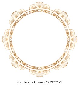 Round Lace Border Frame Silhouettes Can Stock Vector (Royalty Free ...