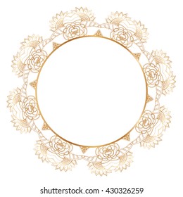Round Lace Border Frame Silhouettes Can Stock Vector (Royalty Free ...