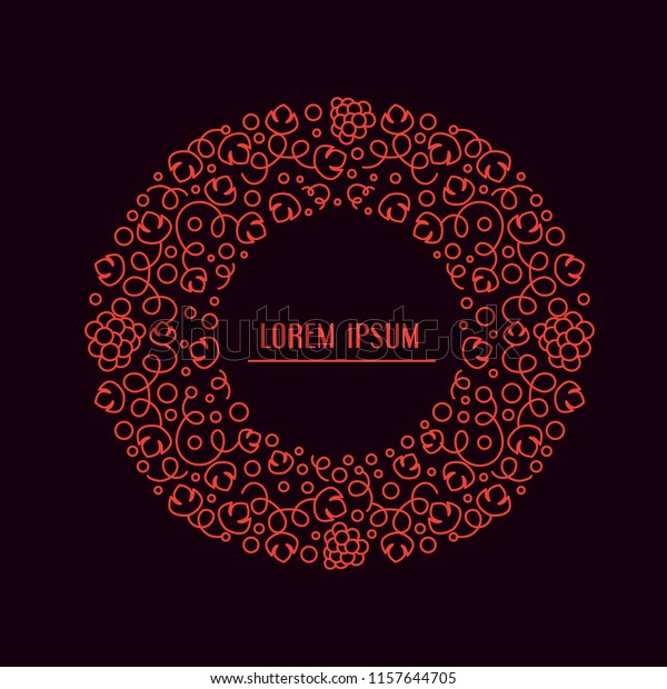 Round Line Vector Illustration Decorative Frame Stock Vector (Royalty ...