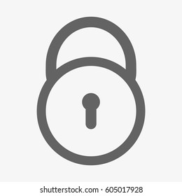 Round Lock Icon Silhouette Flat Vector Stock Vector (Royalty Free ...