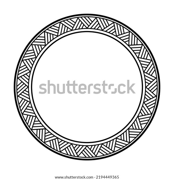 Round Maori Geometrical Round Border Frame Stock Vector (Royalty Free ...