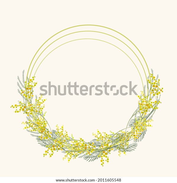 Round Mimosa Frame Vector Stock Illustration Stock Vector (Royalty Free ...