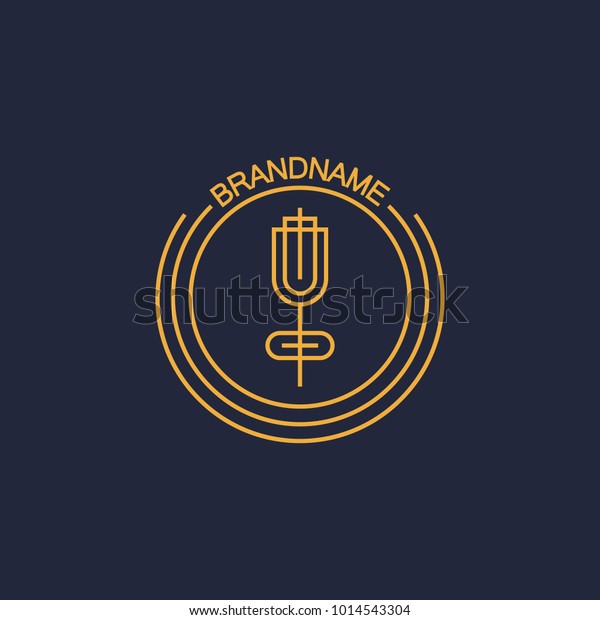 Round Monoline Line Style Exclusive Expensive Stock Vector (Royalty ...