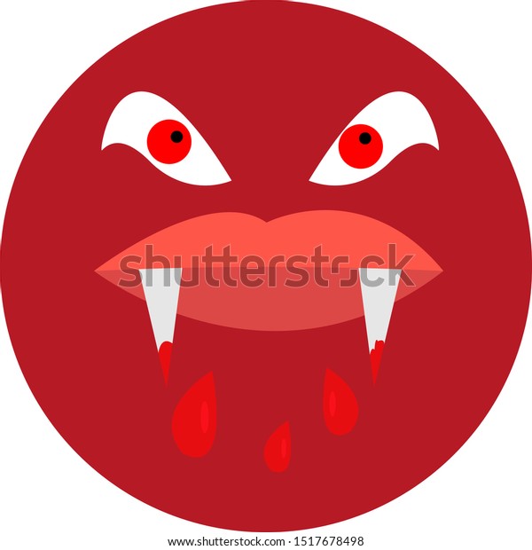 Round Monster Face Big Lips Sharp Stock Vector (Royalty Free ...