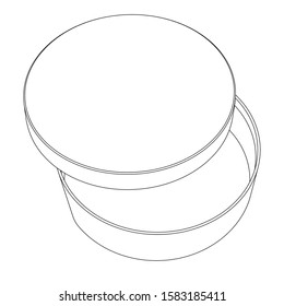 Round Open Box Outline Drawing Vector Stock Vector (Royalty Free ...