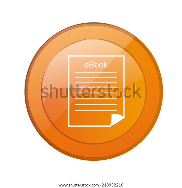 Round Orange Icon White Silhouette Page Stock Vector (Royalty Free ...