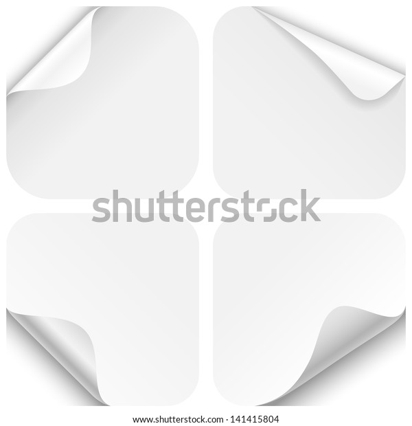 Round Paper Corner Folds Set Four Stock Vector (Royalty Free) 141415804