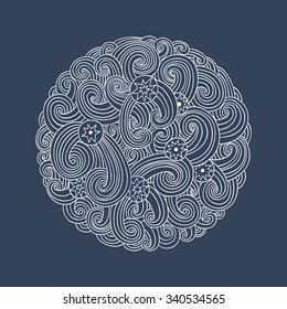 Round Pattern Waves Curves Stars Vector Stock Vector (Royalty Free ...