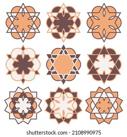 Round Patterns Arabic Style Logoiconelement Vector Stock Vector ...