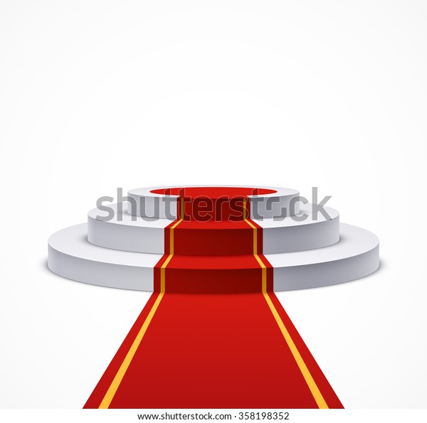 Round Podium Red Carpet Realistic Vector Stock Vector (Royalty Free ...