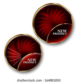 Round Red Labels On White Background Stock Vector (Royalty Free ...