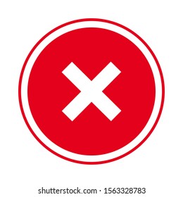 Round Red X Mark Icon Button Stock Vector (Royalty Free) 1563328783 ...