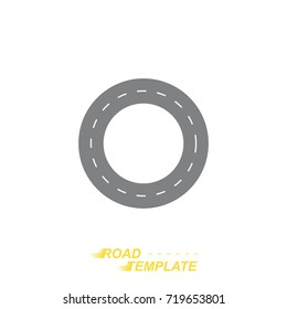 Round Road Template On White Background Stock Vector (Royalty Free ...