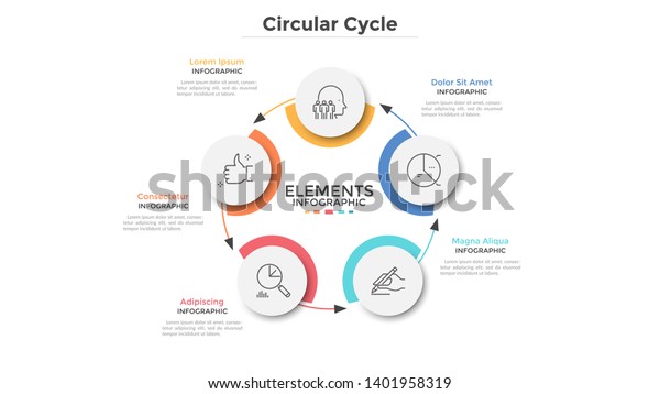 Round Scheme 5 Circular Paper White Stock Vector (Royalty Free ...