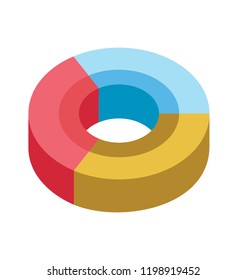 Round Shape Chart Infographics Depicting Doughnut Stock Vector (Royalty ...