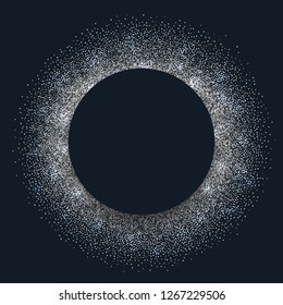 Round Silver Tinsel Frame On Black Stock Vector (Royalty Free ...
