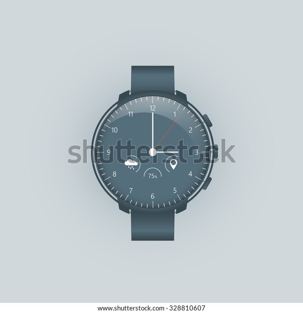 Round Smart Watch Concept Icons Eps Stock Vector (Royalty Free) 328810607