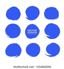 Round Solid Strokes Blue Paint Isolated Stock Vector (Royalty Free ...