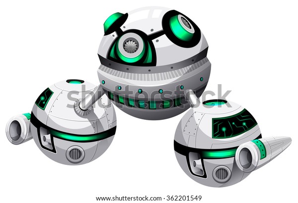 Round Spaceship On White Background Illustration Stock Vector (Royalty ...