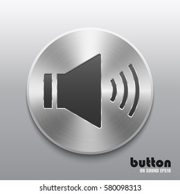 Round Speaker Button Increase Sound Brushed Stock Vector (Royalty Free ...