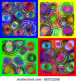 Round Spiral Overlapping Different Colors Set Stock Illustration 613469804