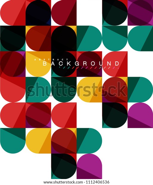 Round Square Geometric Shapes On White Stock Vector (Royalty Free ...
