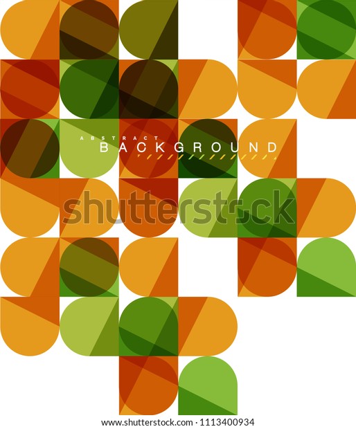 Round Square Geometric Shapes On White Stock Vector (Royalty Free ...
