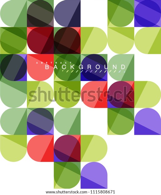 Round Square Geometric Shapes On White Stock Vector (Royalty Free ...