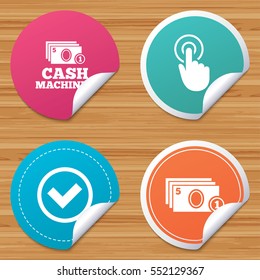 Round Stickers Website Banners Atm Cash Stock Vector (Royalty Free ...