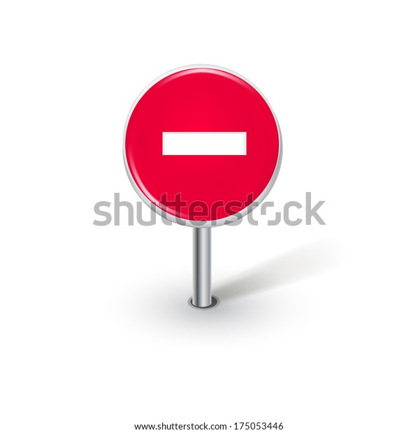 Round Stop Sign Isolated On White Stock Vector (Royalty Free) 175053446 ...