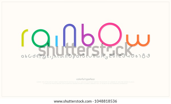 Vetor stock de estilo redondo letras alfabeto e números. (livre de ...