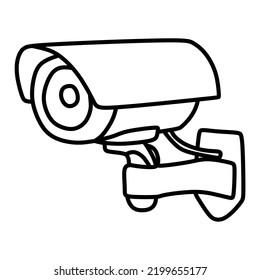 Round Surveillance Camera Simple Line Art Stock Vector (Royalty Free ...